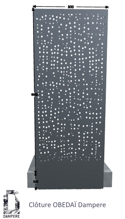 Cloture Clodam OBEDAÏ 800x1800 Gris anthracite | Dampere