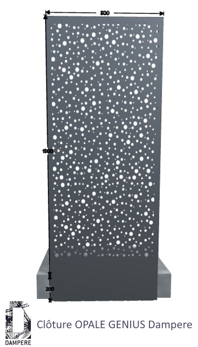 Cloture Clodam OPALE GENIUS 800x1800 Gris anthracite | Dampere